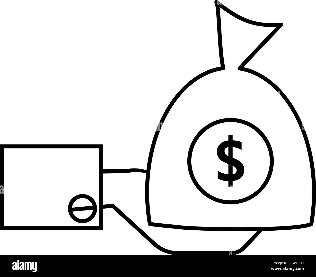 Loan money icon outline Black and White Stock Photos & Images - Alamy
