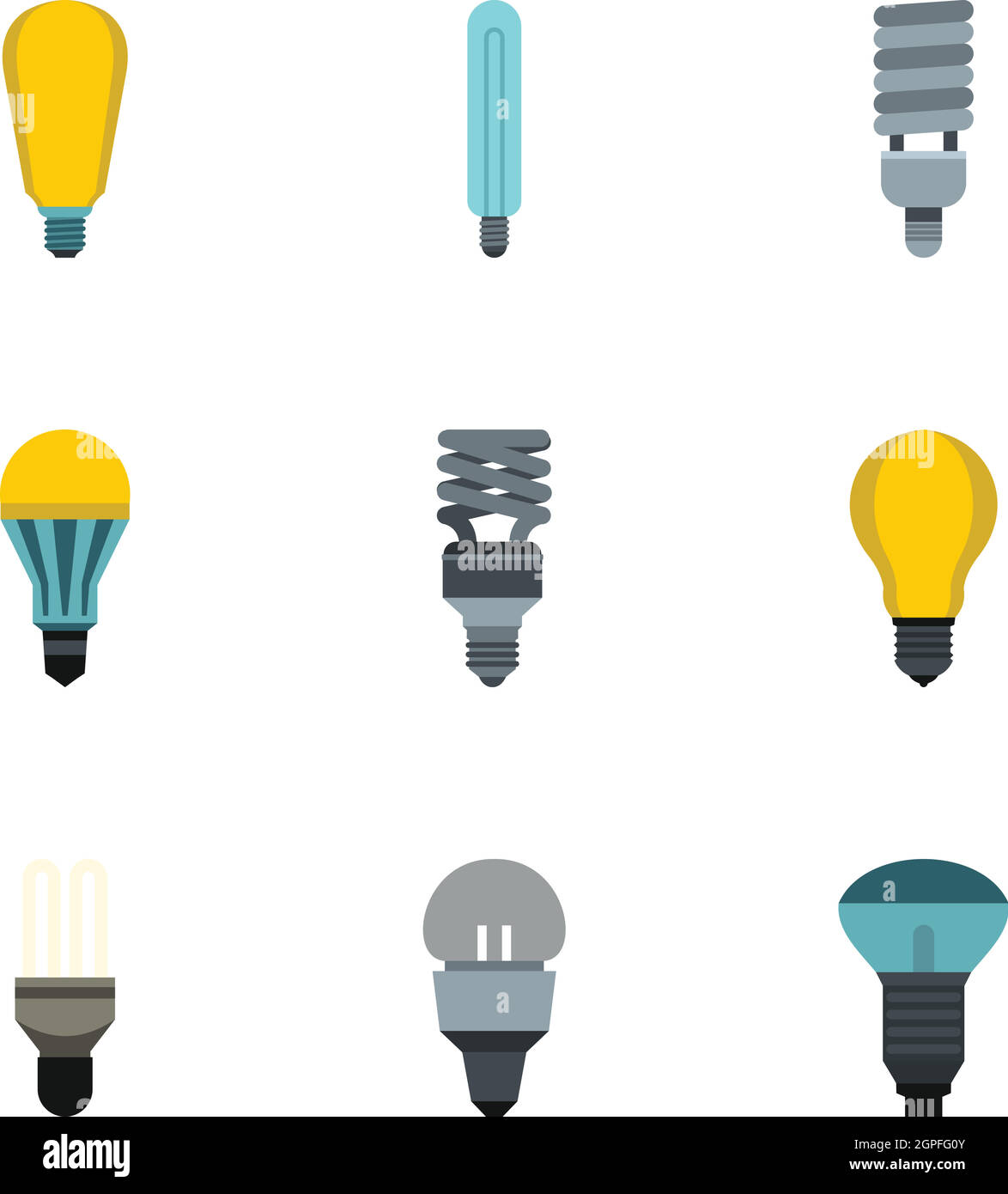 Set of lamps Cut Out Stock Images & Pictures - Alamy