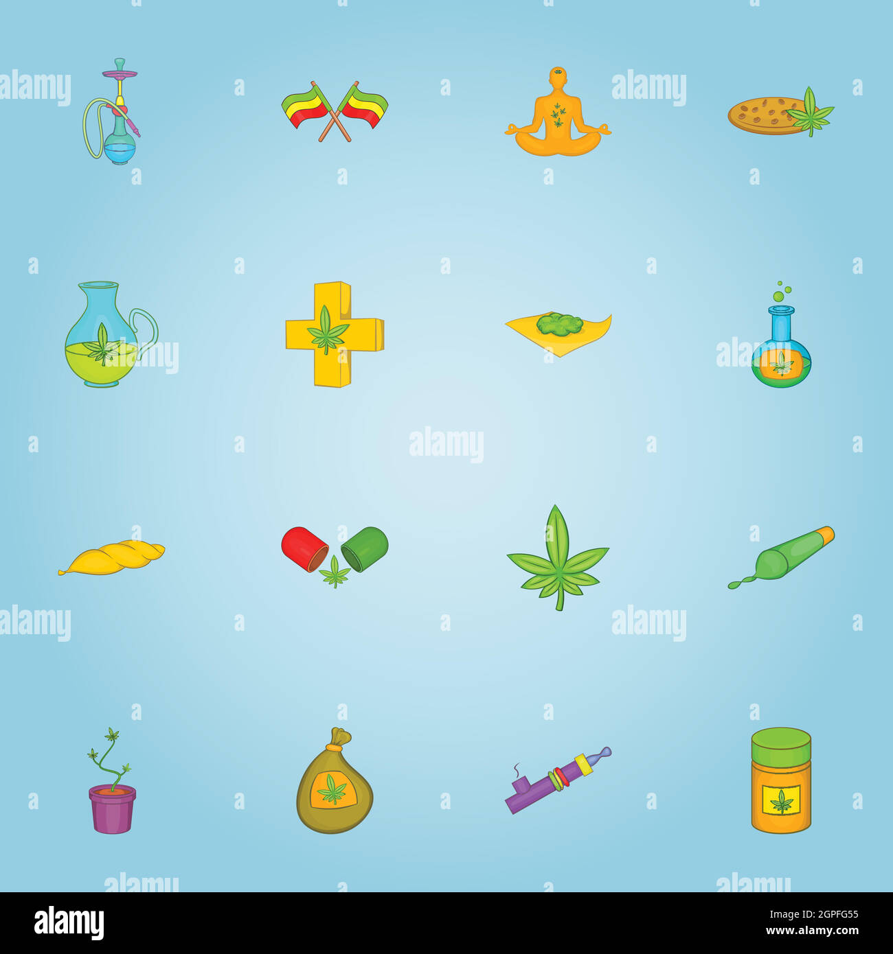 Marijuana icons set, cartoon style Stock Vector Image & Art - Alamy