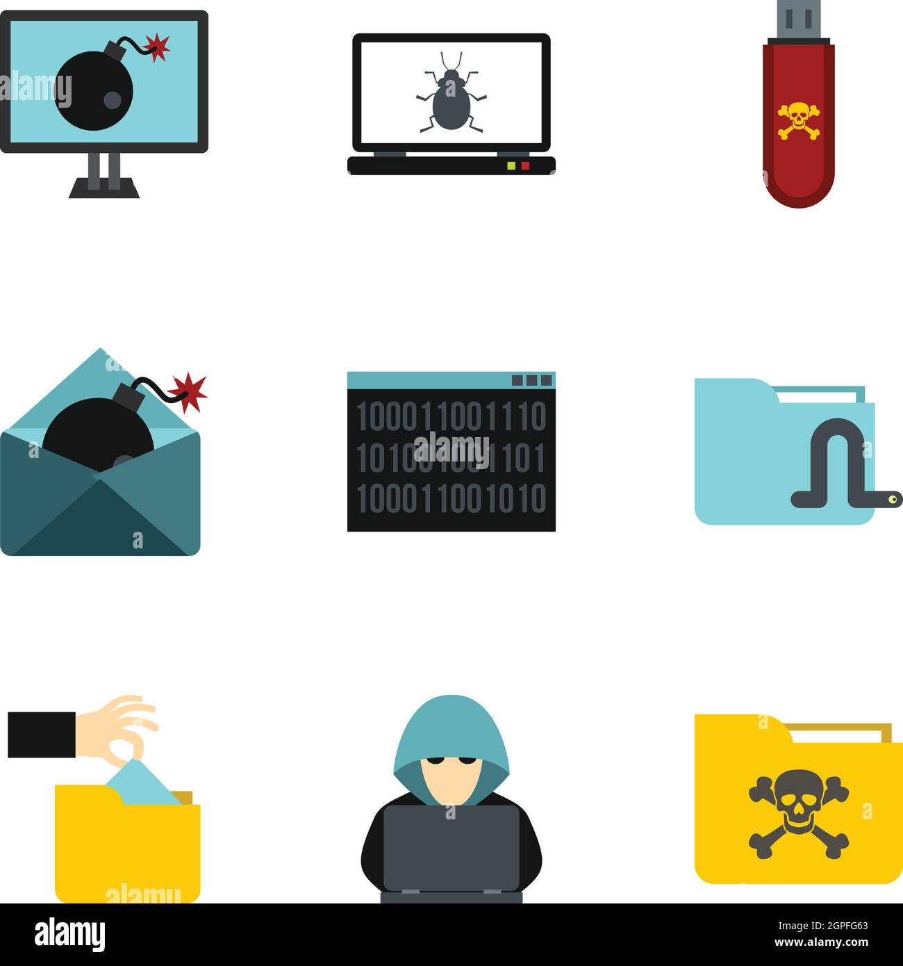 Flat cyber security icons Stock Vector Images - Alamy