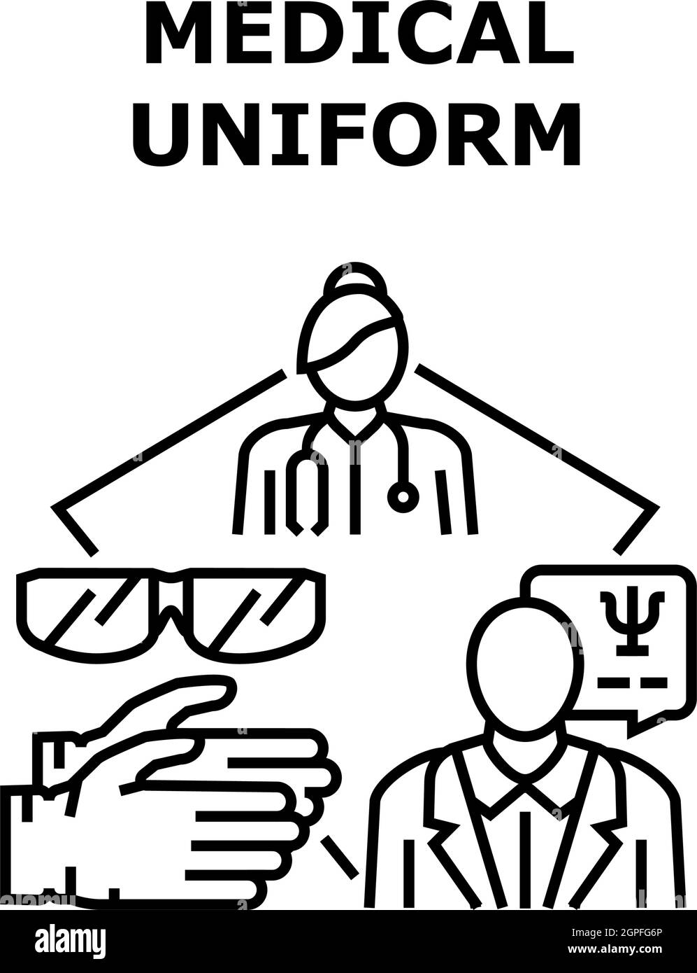 Medical Uniform Vector Concept Black Illustration Stock Vector Image ...