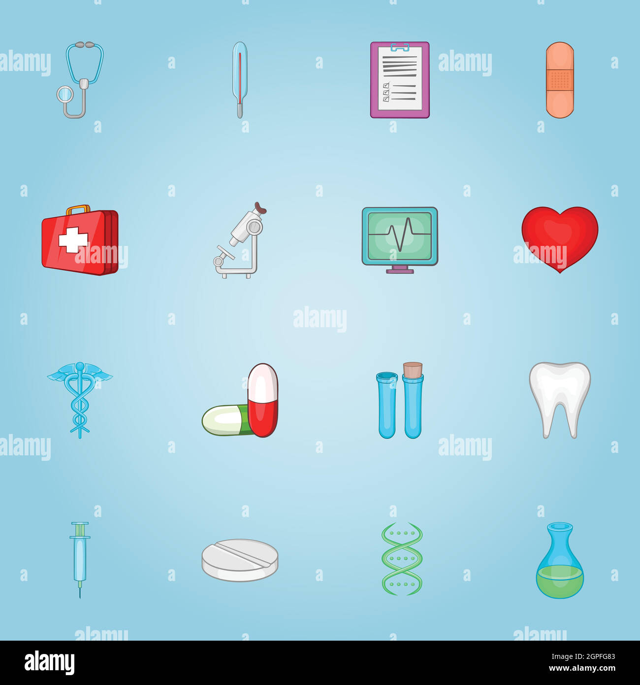 Medicine icons set, cartoon style Stock Vector Image & Art - Alamy