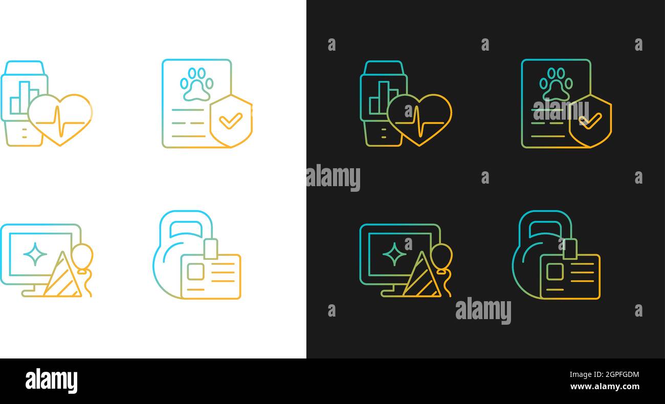 Motivating employees gradient icons set for dark and light mode Stock ...