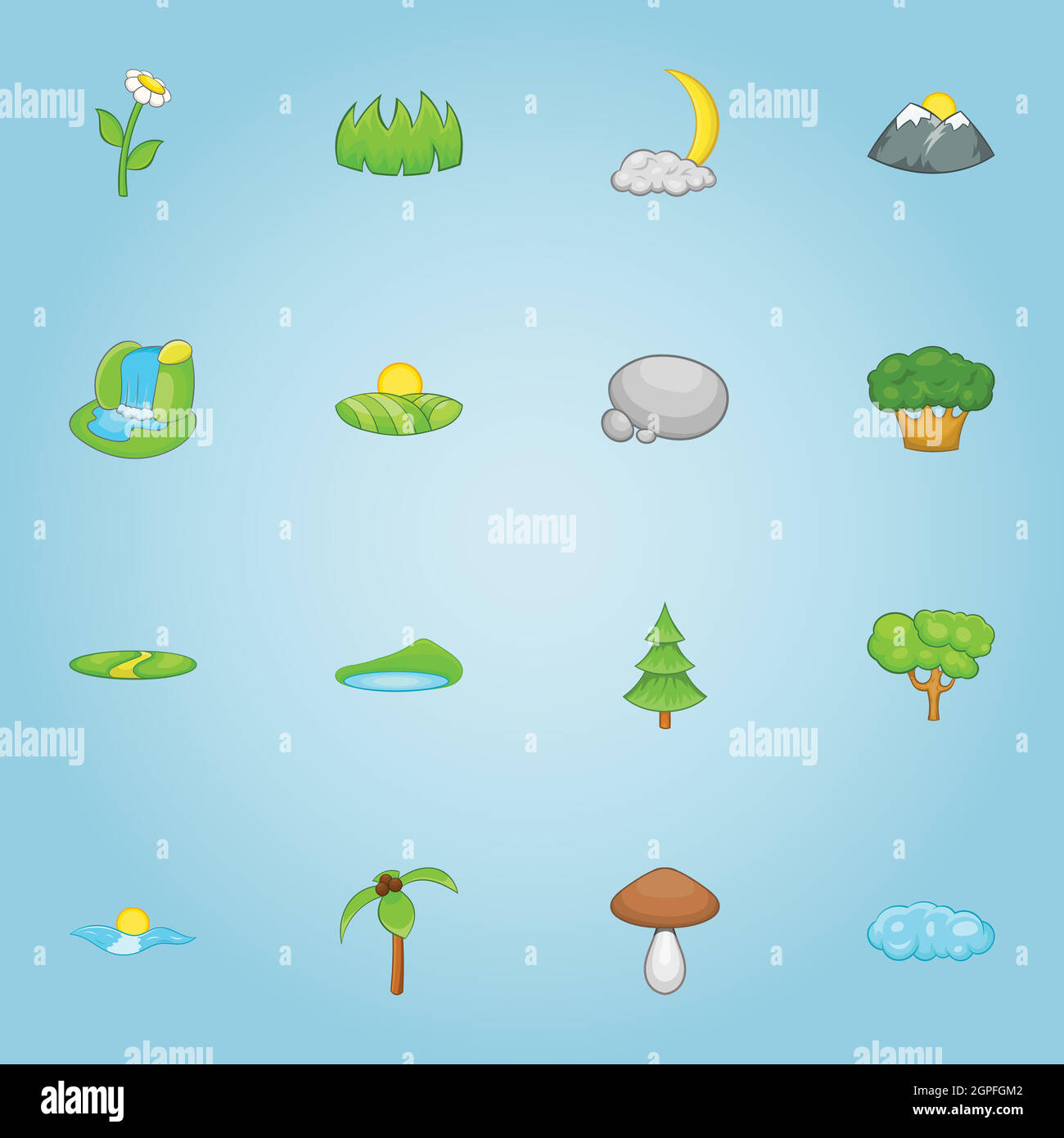 Cartoon nature icons hi-res stock photography and images - Alamy