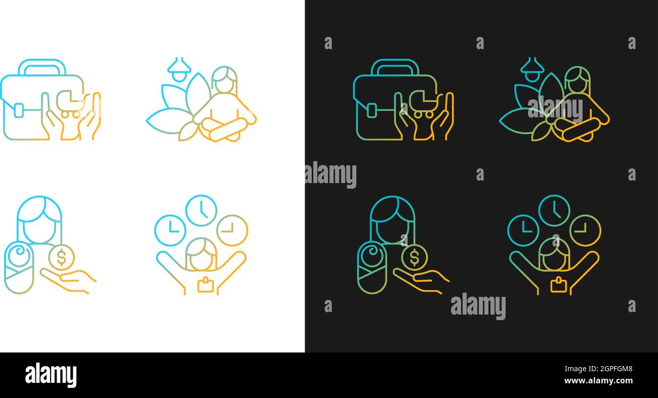 Employee incentives gradient icons set for dark and light mode Stock ...