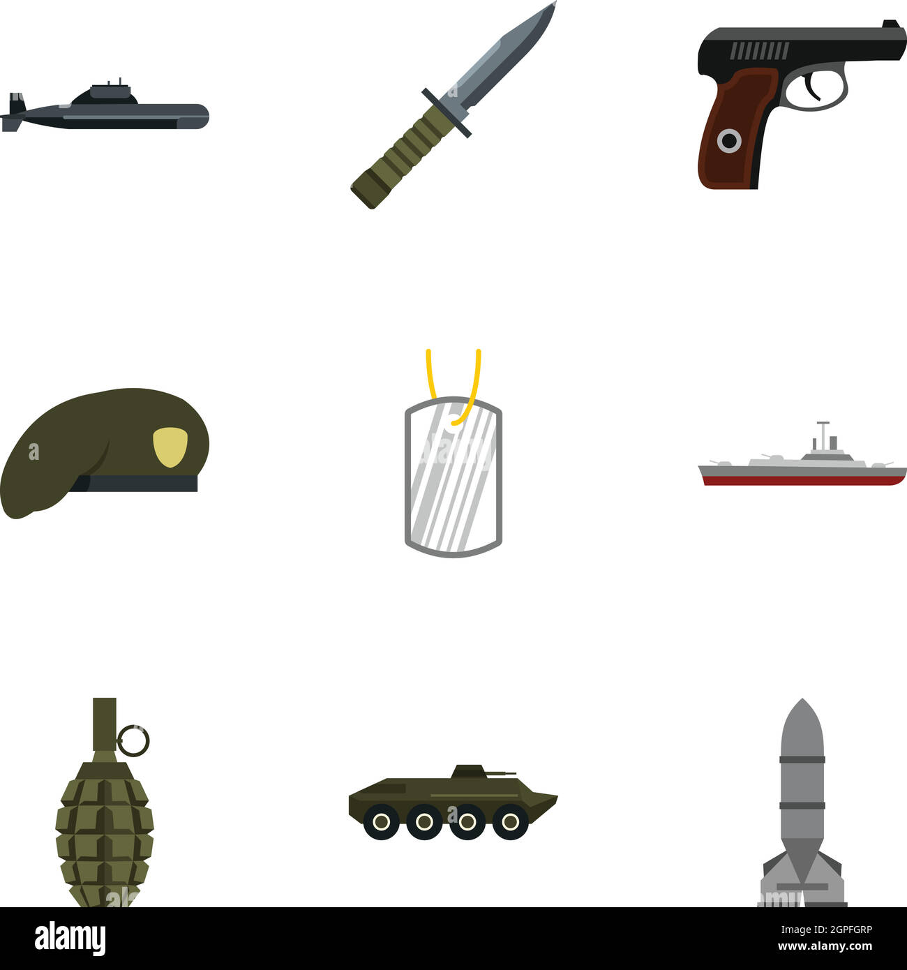 Military defense icons set, flat style Stock Vector Image & Art - Alamy