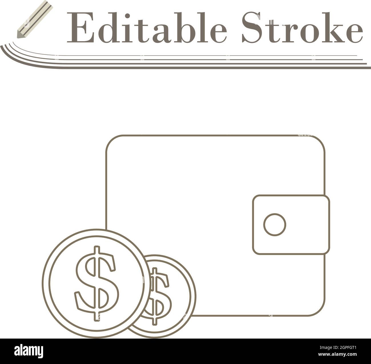 Coins icon set outline Cut Out Stock Images & Pictures - Alamy