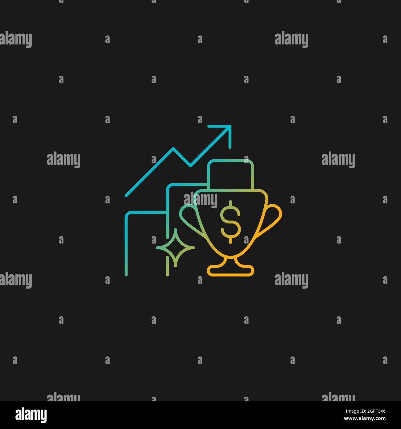 Performance bonus gradient vector icon for dark theme Stock Vector ...