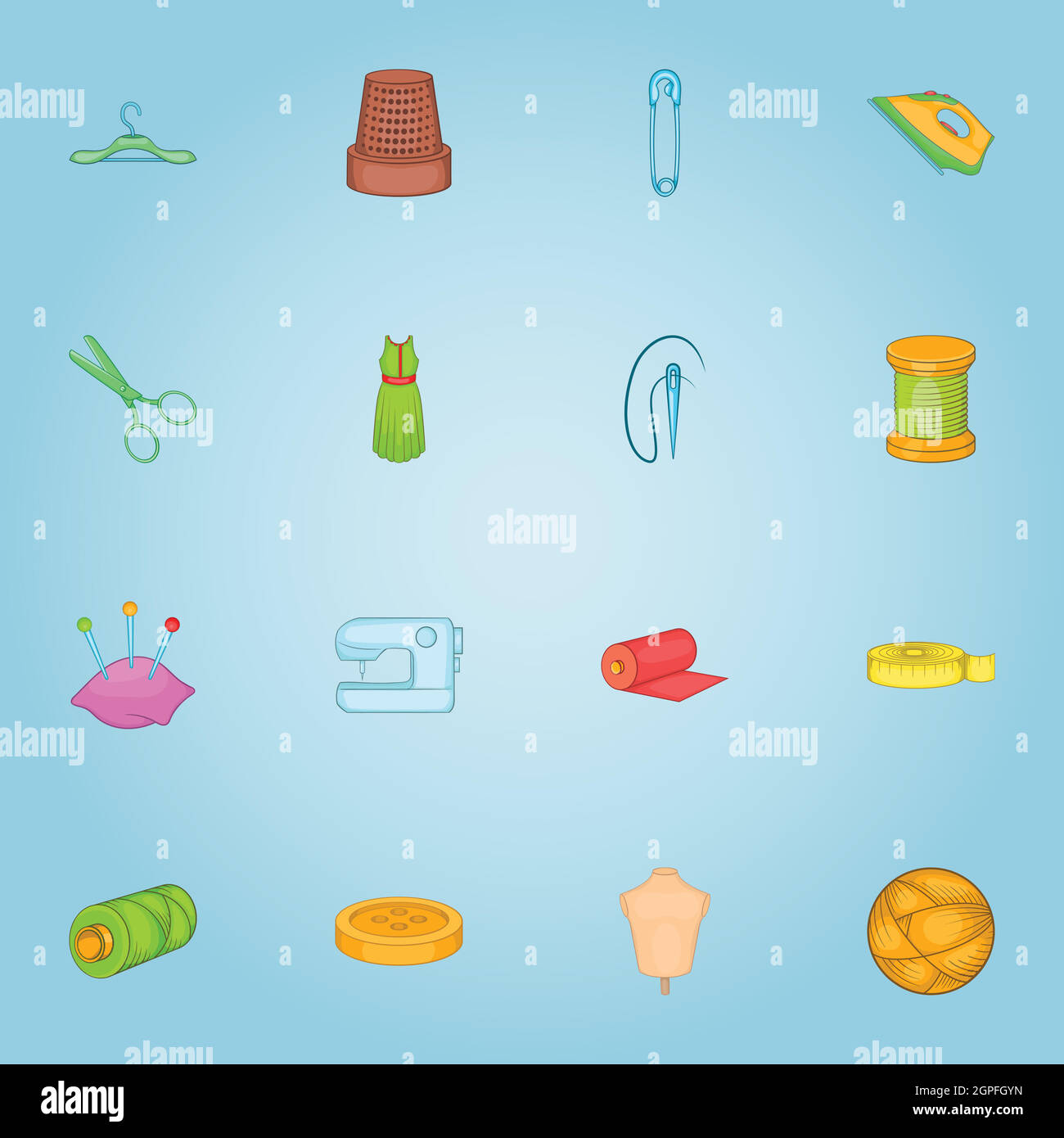 Sewing icons set, cartoon style Stock Vector Image & Art - Alamy