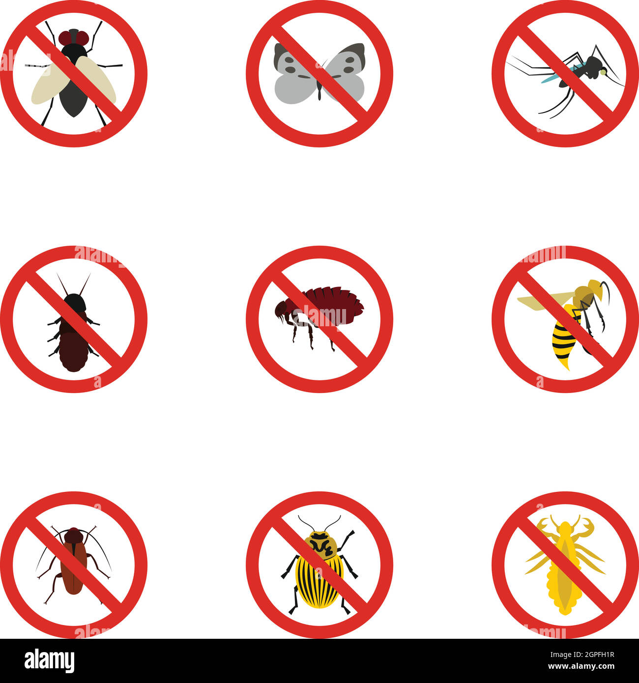 Insects sign icons set, flat style Stock Vector Image & Art - Alamy
