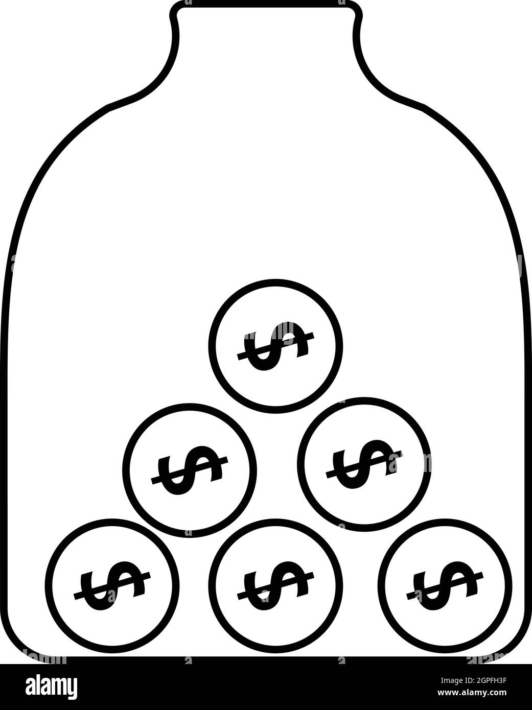 Money piggy bank icon, outline style Stock Vector Image & Art - Alamy