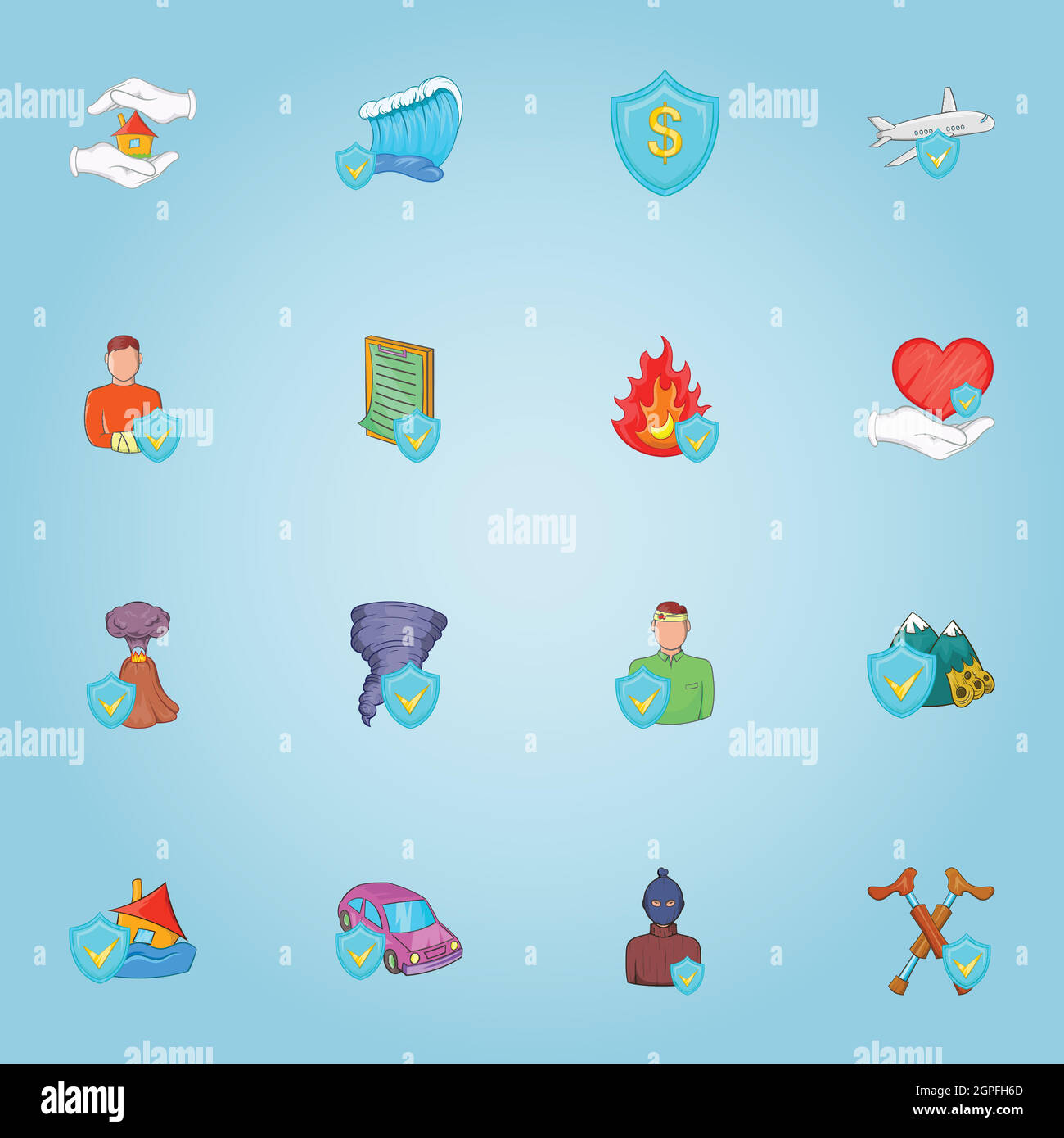 Accident icons set, cartoon style Stock Vector Image & Art - Alamy