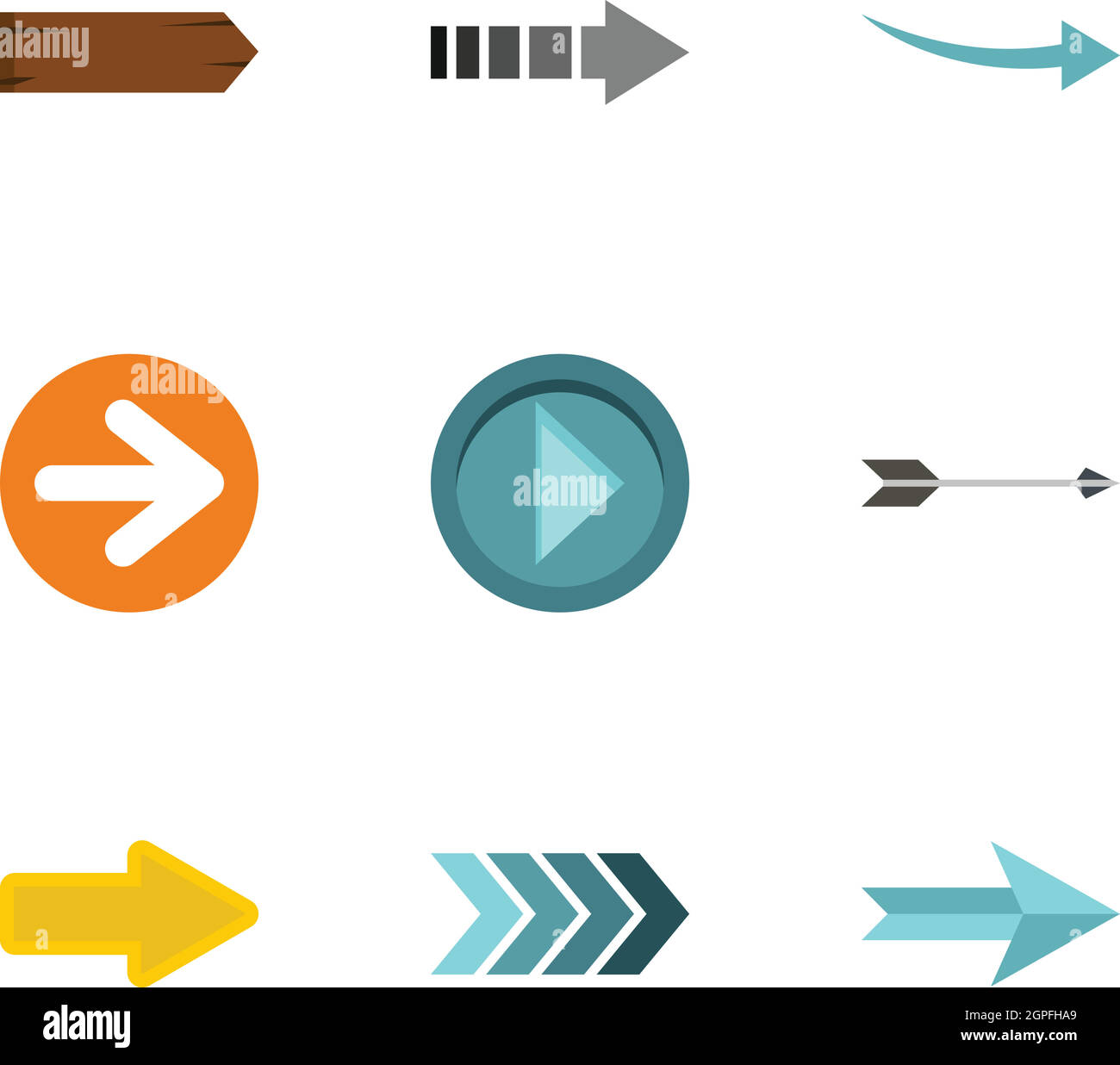 Flat line icon arrow hi-res stock photography and images - Alamy