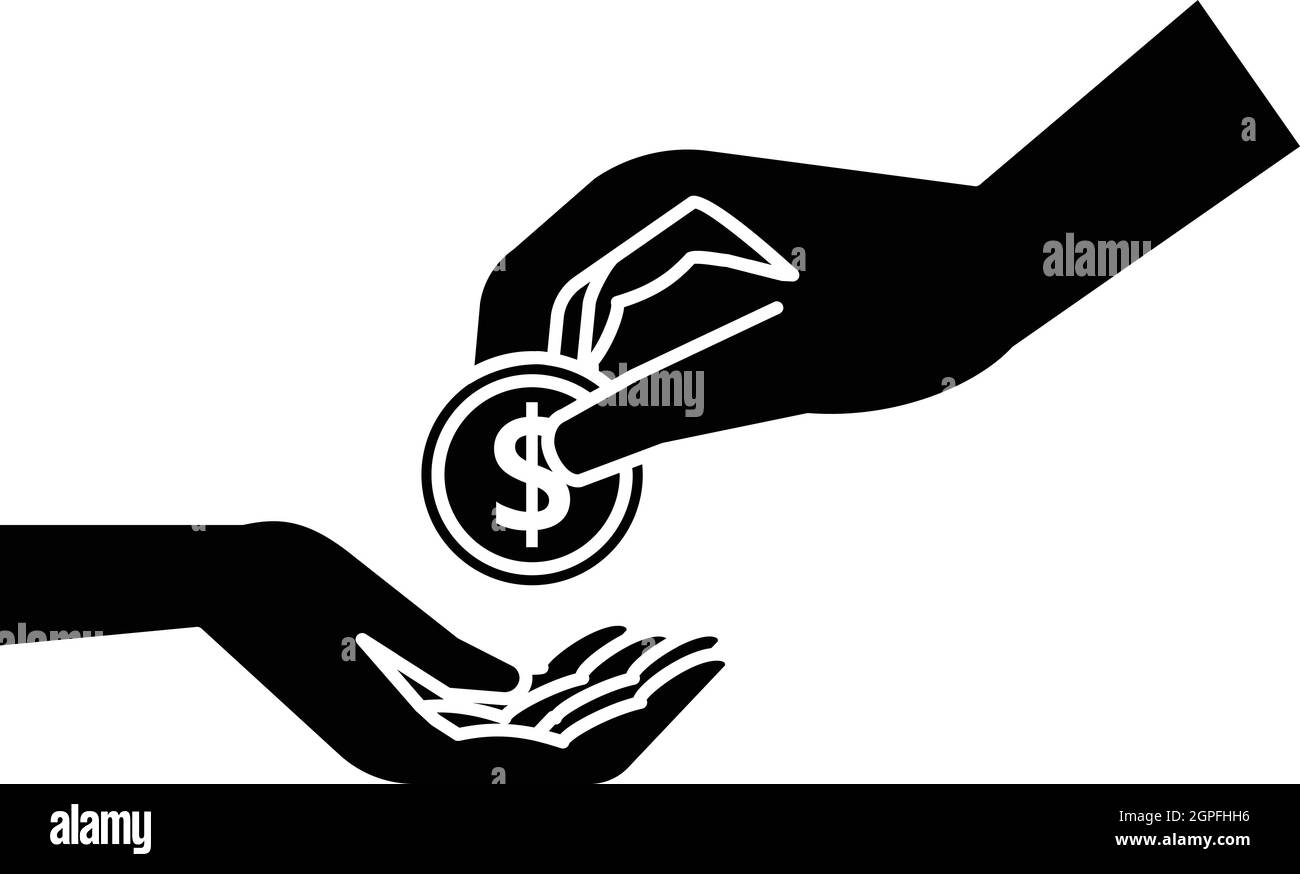 Hands coins illustration Stock Vector Images - Alamy