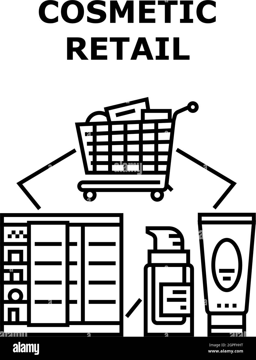 Cosmetic Retail Vector Concept Black Illustration Stock Vector Image ...