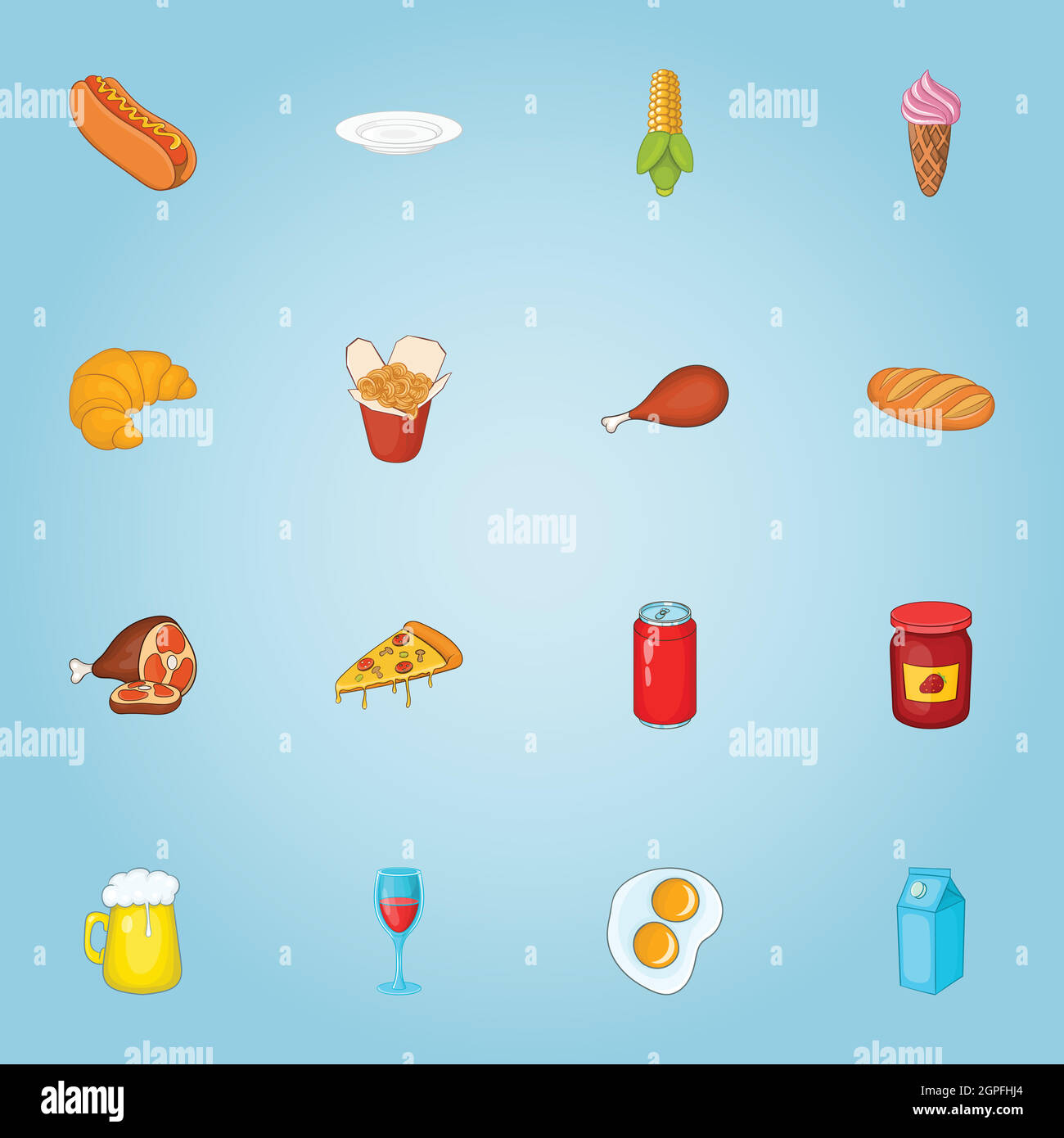 Unhealthy food icons set, cartoon style Stock Vector Image & Art - Alamy