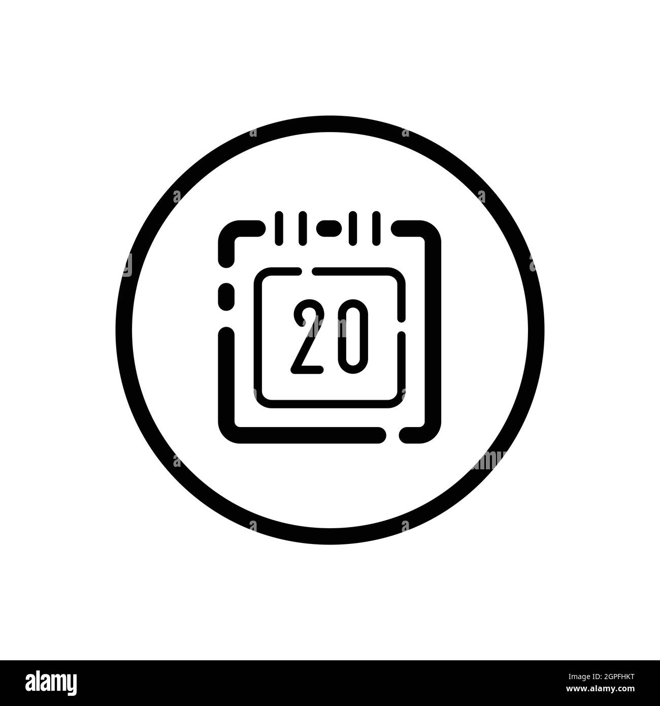 Calendar icon in circle hi-res stock photography and images - Alamy