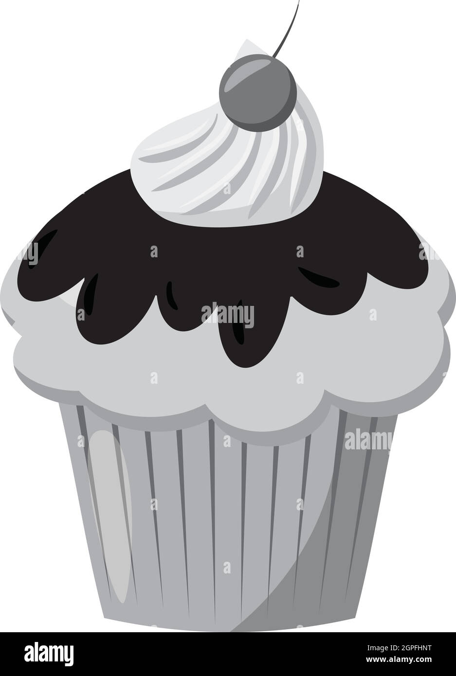 Cupcake icon, gray monochrome style Stock Vector Image & Art - Alamy