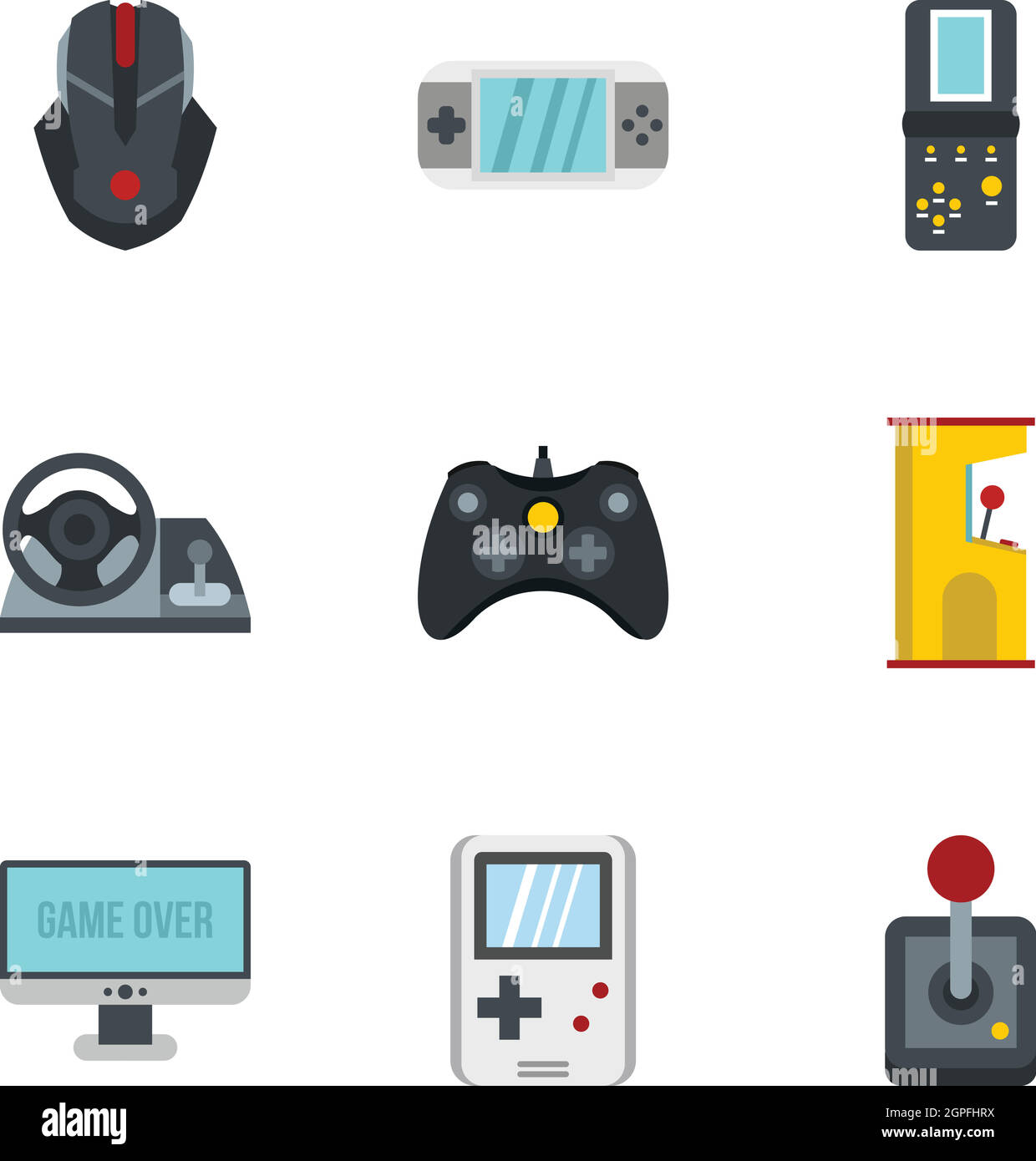 Computer games icons set, flat style Stock Vector Image & Art - Alamy