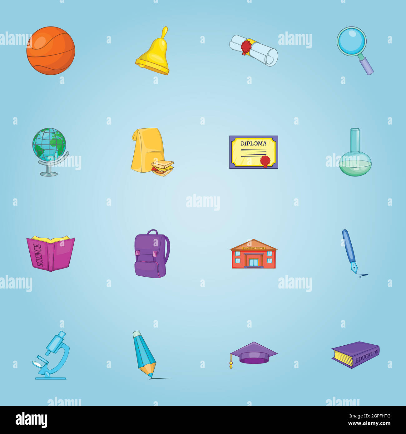 Education icons set, cartoon style Stock Vector Image & Art - Alamy