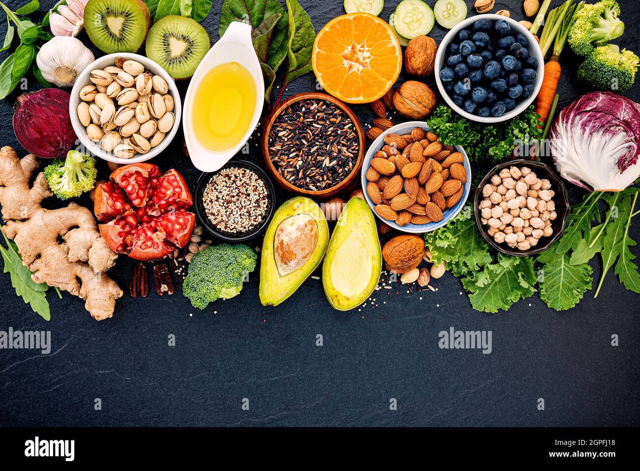 Ingredients for the healthy foods selection. The concept of healthy ...