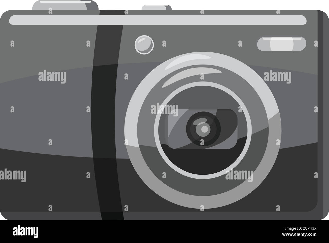 Front view camera icon, gray monochrome style Stock Vector Image & Art ...