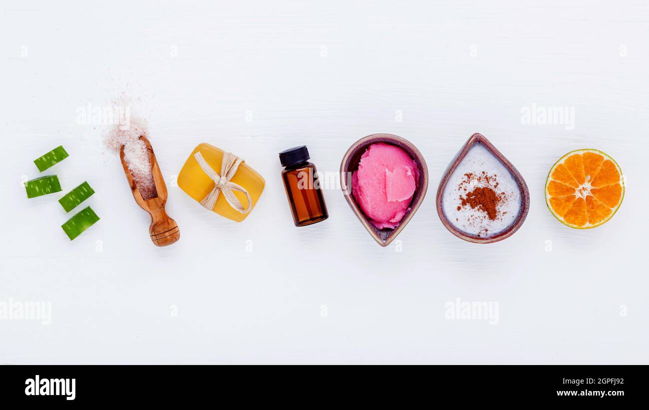 Homemade skin care and body scrubs with natural ingredients aloe vera ...