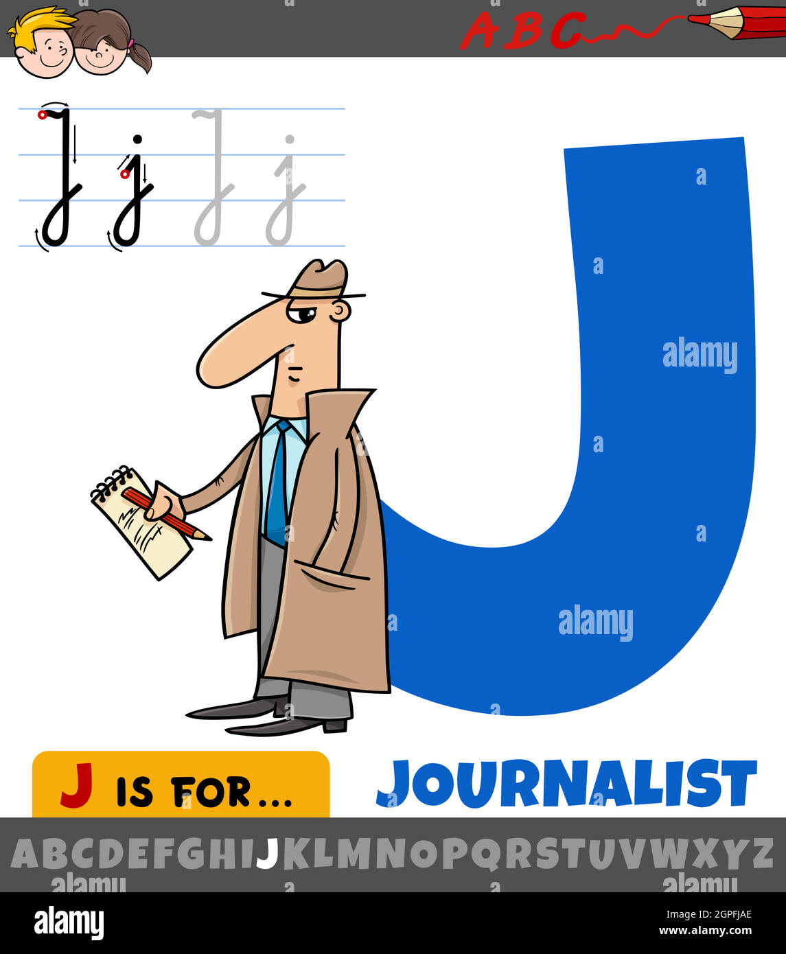 letter J from alphabet with journalist word Stock Vector Image & Art ...