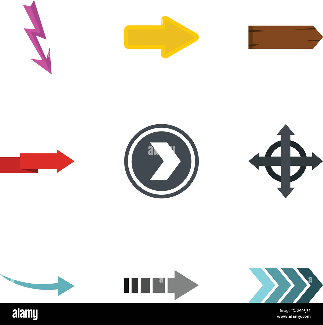 Pointer icons set, flat style Stock Vector Image & Art - Alamy