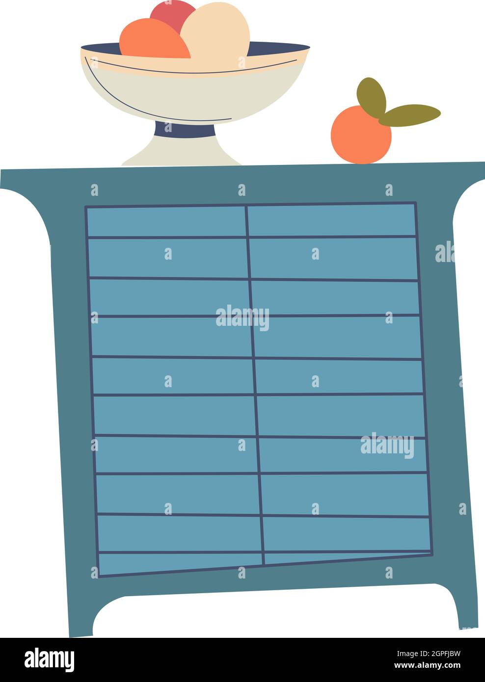 Drawers for kitchen, bowl with fruits and veggies Stock Vector Image ...