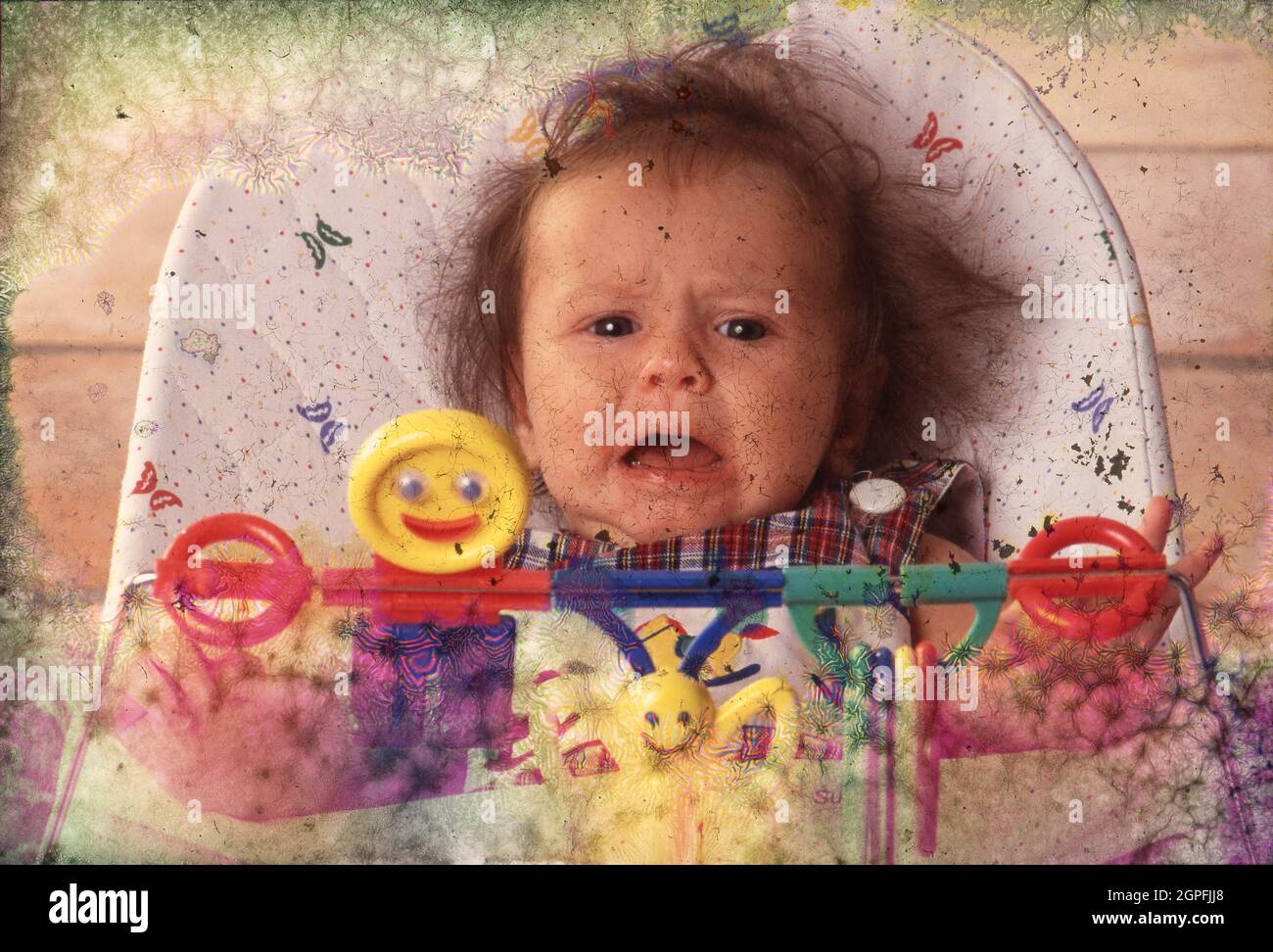 Austin Texas USA, 1994: Four-month-old Anglo baby boy sitting in ...
