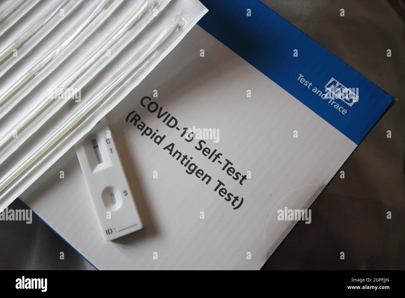 London, UK - 20.9.2021: NHS COVID-19 Self Test for Kids and family in ...