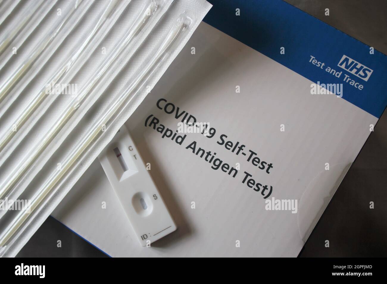 London, UK - 20.9.2021: NHS COVID-19 Self Test for Kids and family in ...