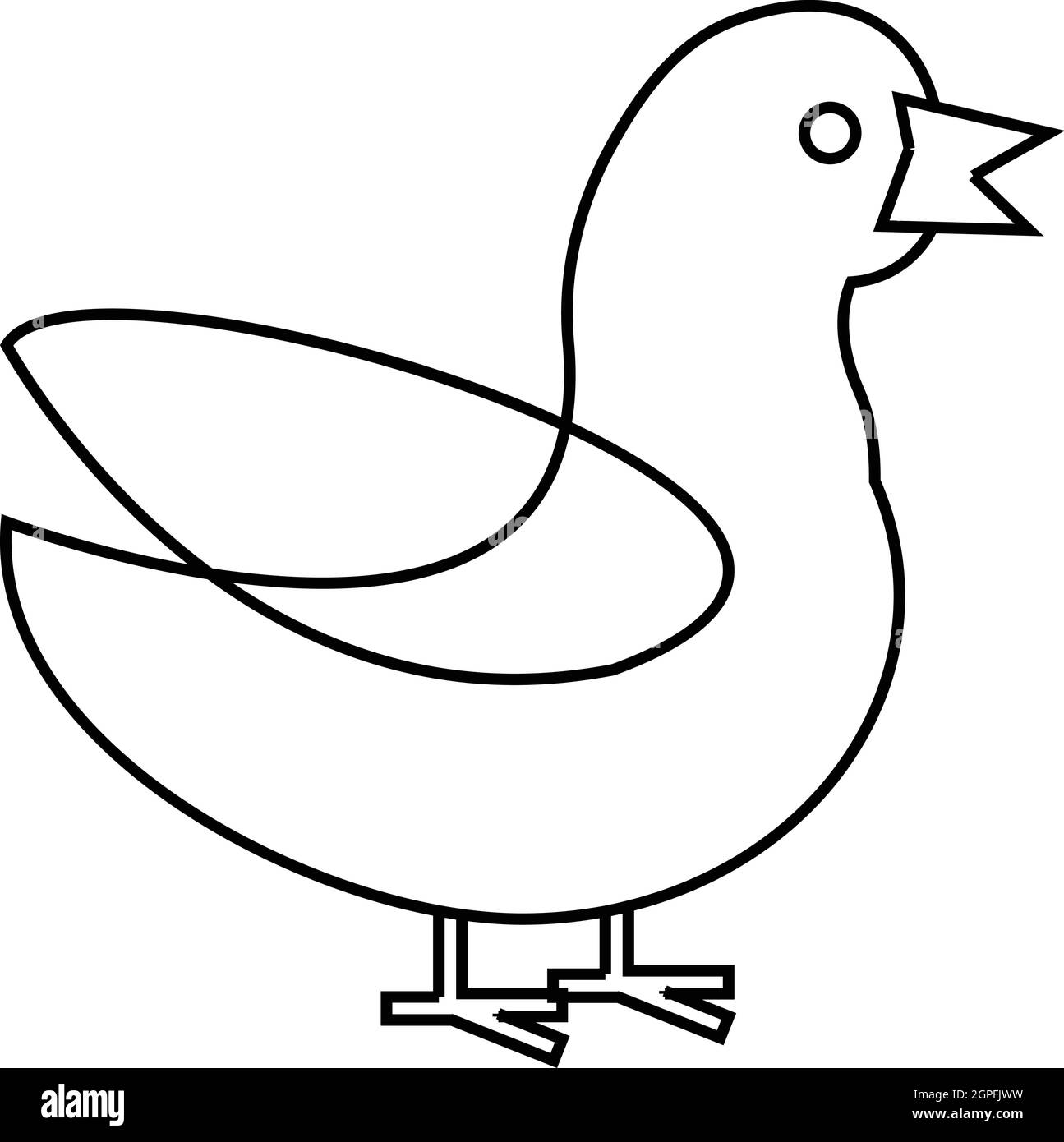Duck icon, outline style Stock Vector Image & Art - Alamy