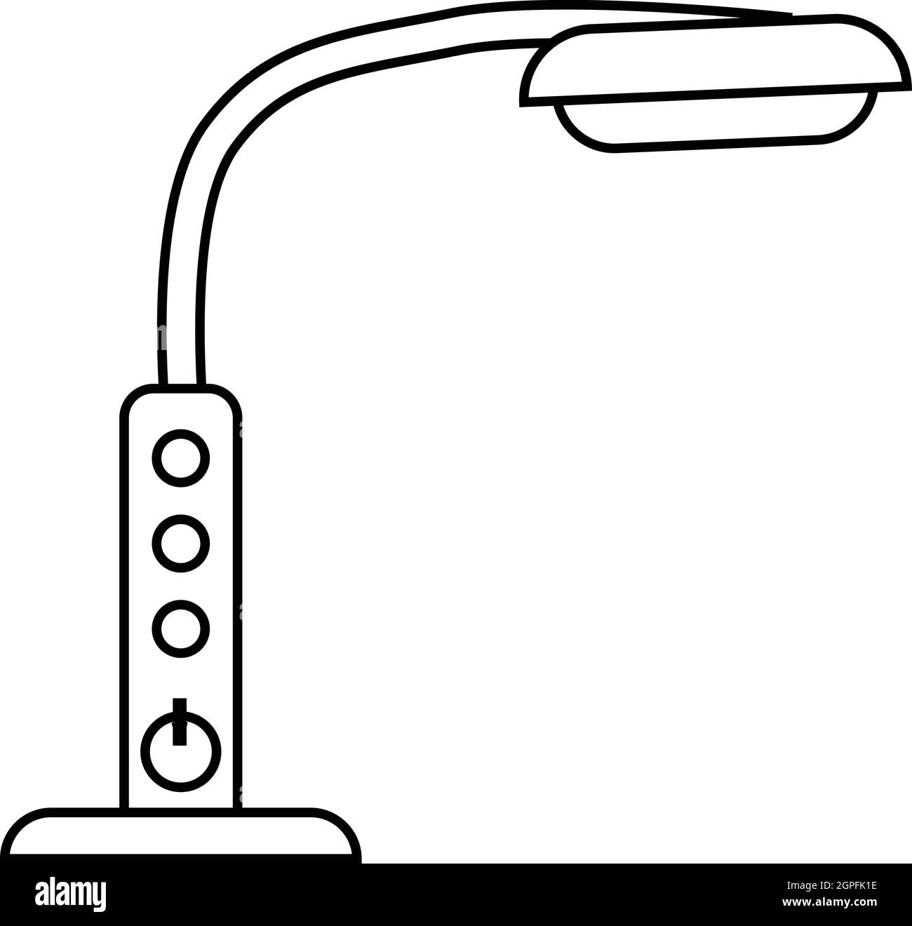 Table lamp with control panel icon, outline style Stock Vector Image ...