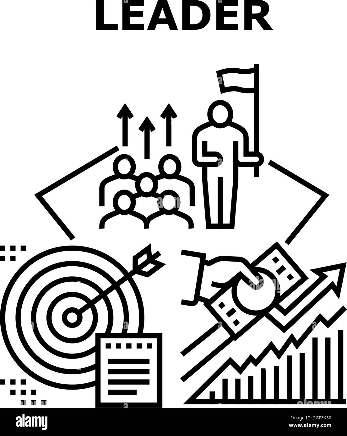 Financial Leader Vector Concept Black Illustration Stock Vector Image ...