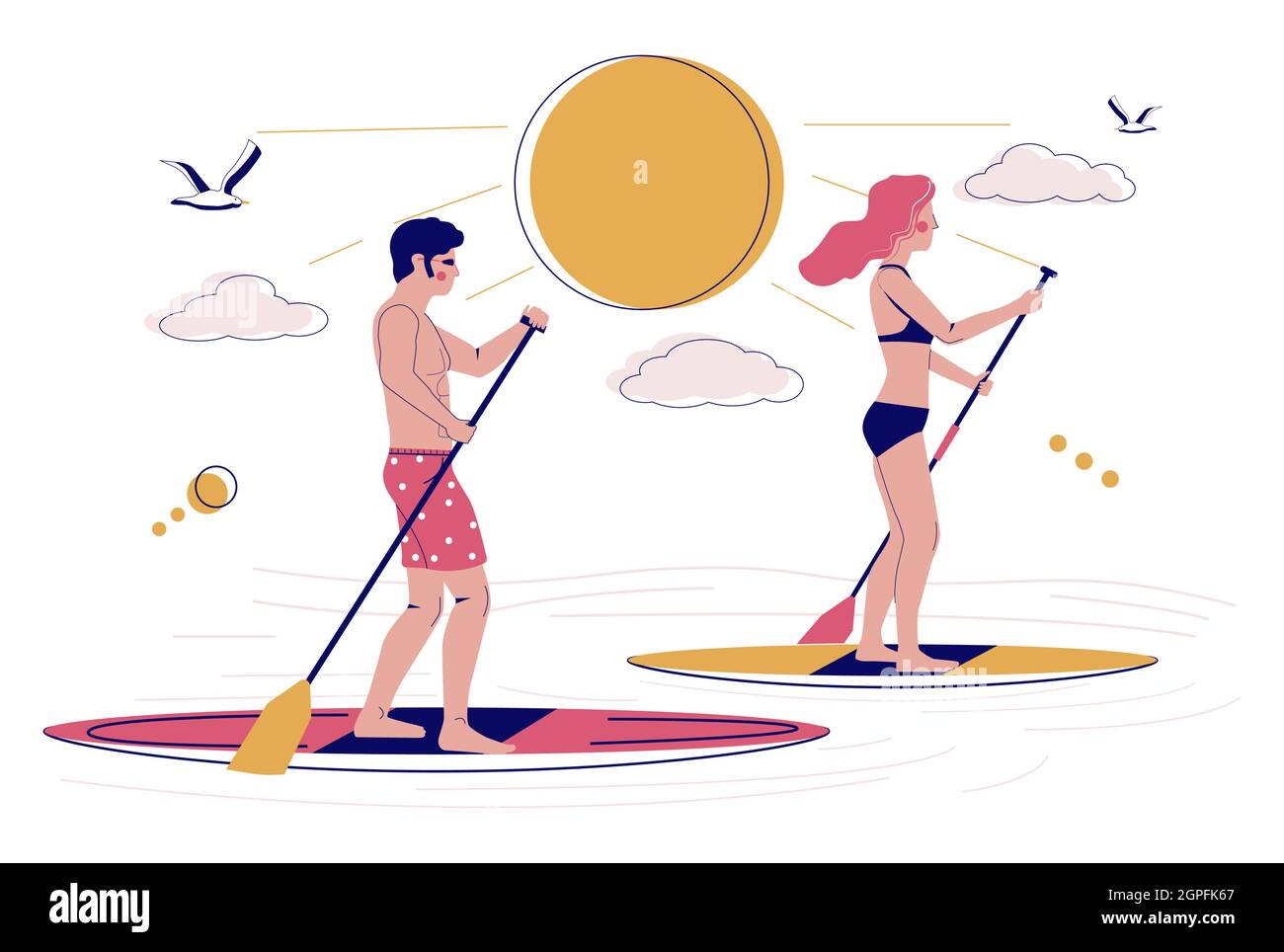 Stand up paddleboard Stock Vector Images - Alamy