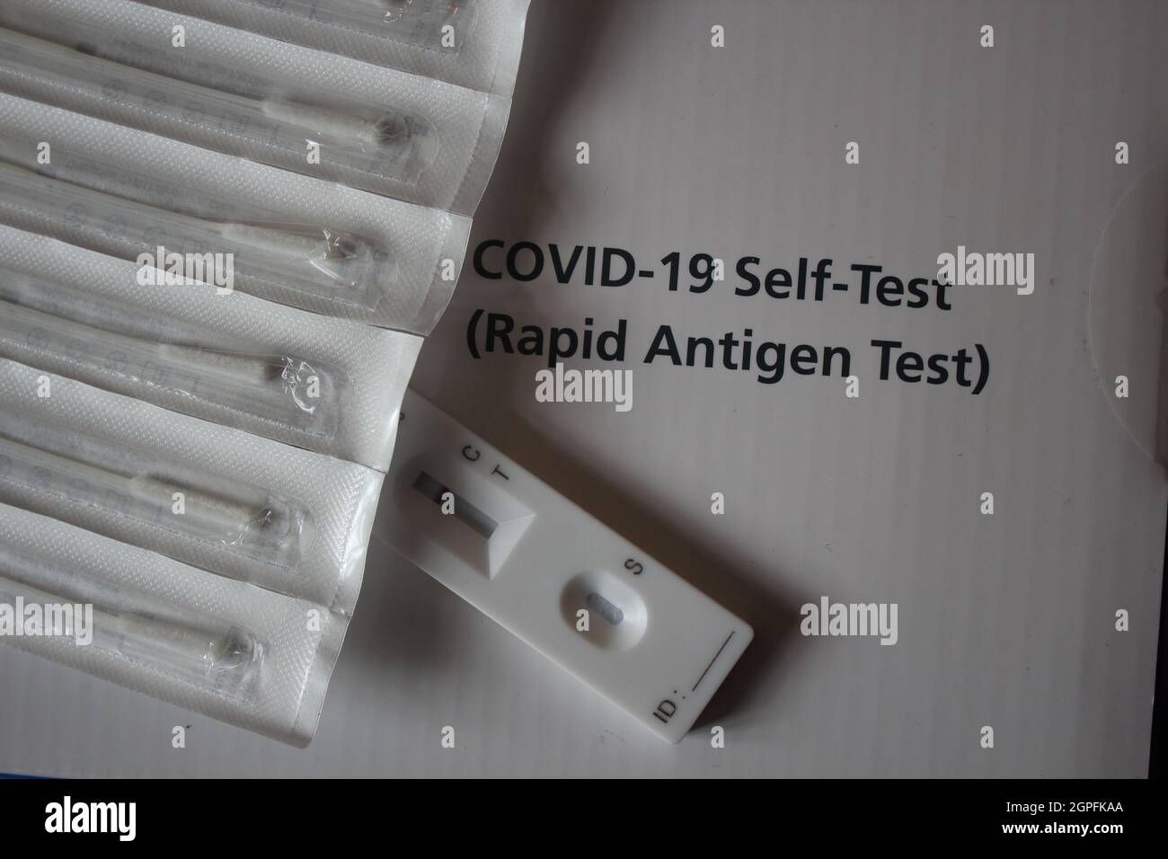 London, UK - 20.9.2021: NHS COVID-19 Self Test for Kids and family in ...