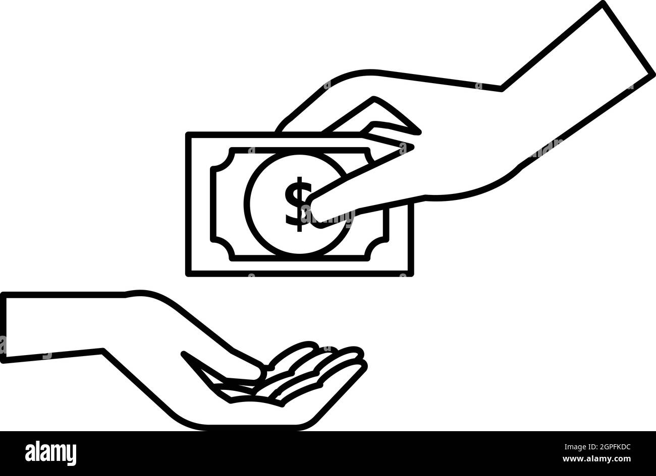 Give money vector Cut Out Stock Images & Pictures - Alamy