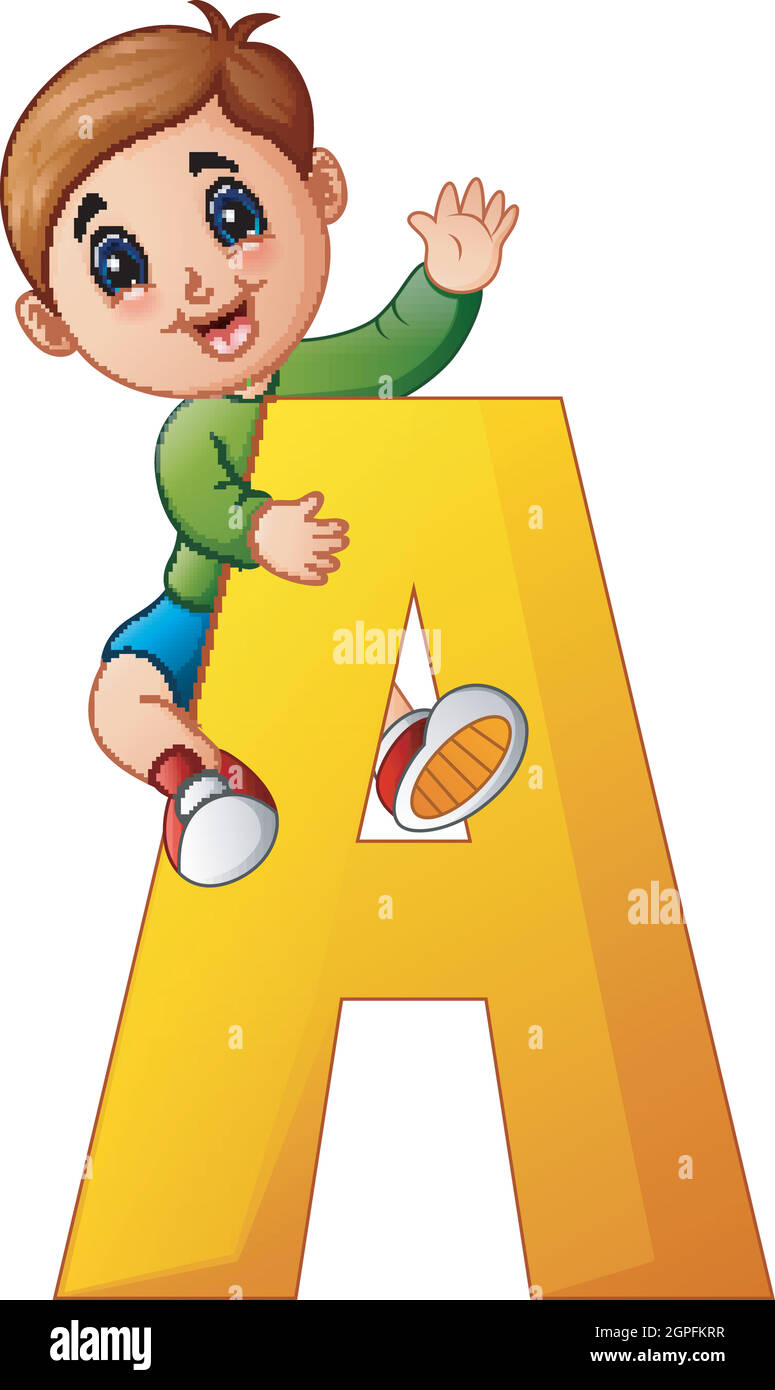 Children holding alphabet letters hi-res stock photography and images ...