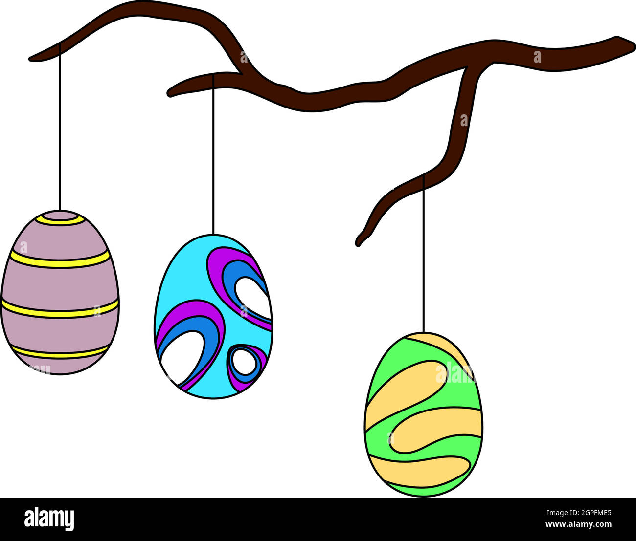 Hanging easter eggs ornament Cut Out Stock Images & Pictures - Alamy