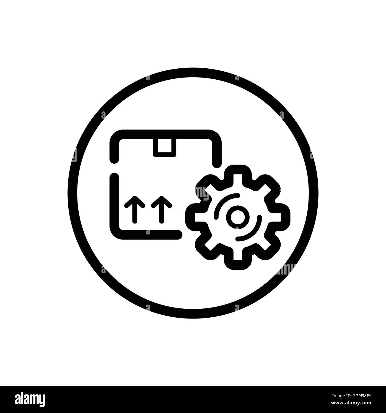 Icon vector gear circle Black and White Stock Photos & Images - Alamy