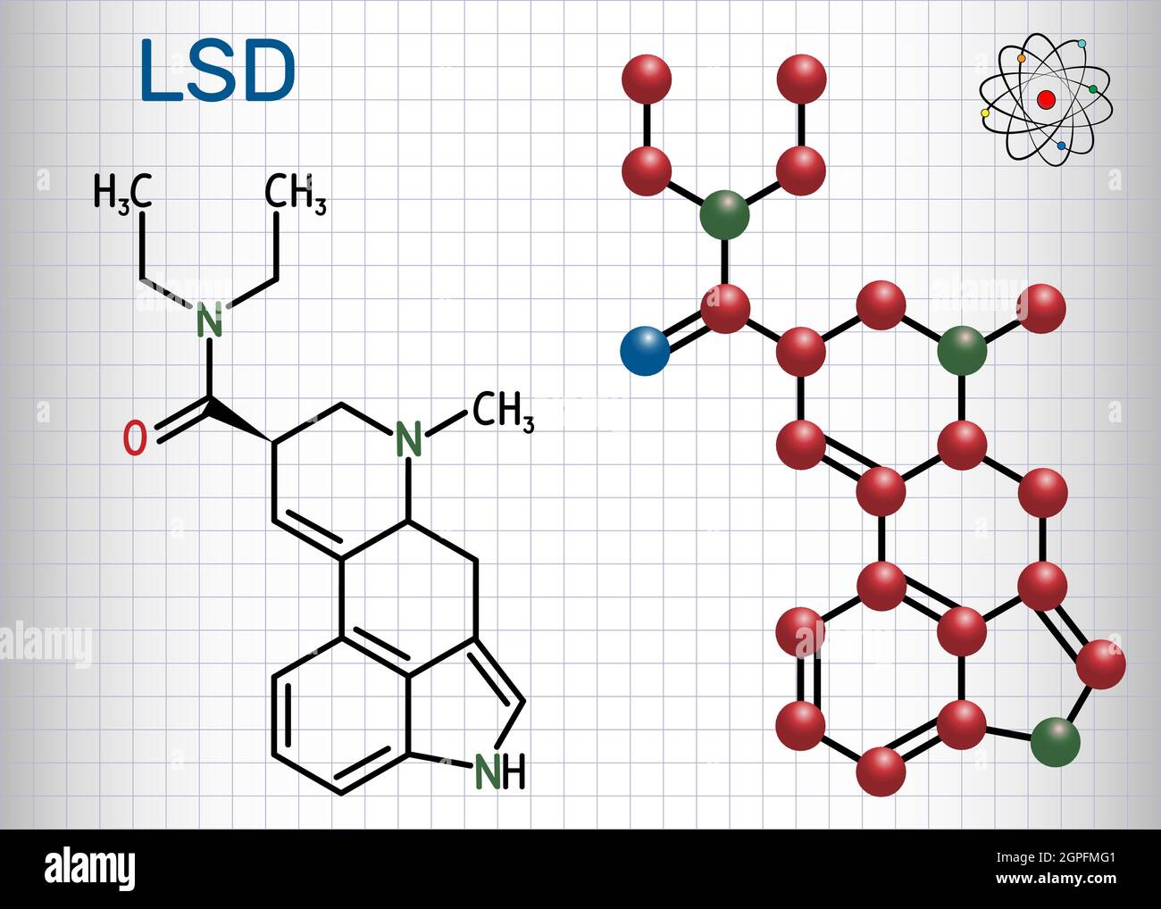 Lysergic acid diethylamide (LSD). It is a hallucinogenic drug ...