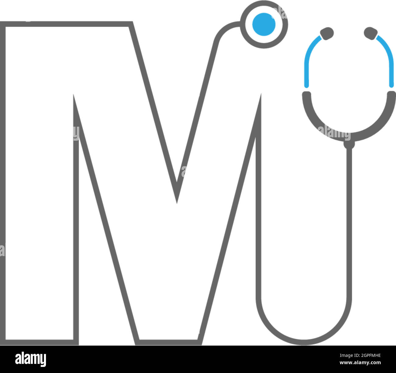 Letter M stethoscope medical logo Stock Vector Image & Art - Alamy