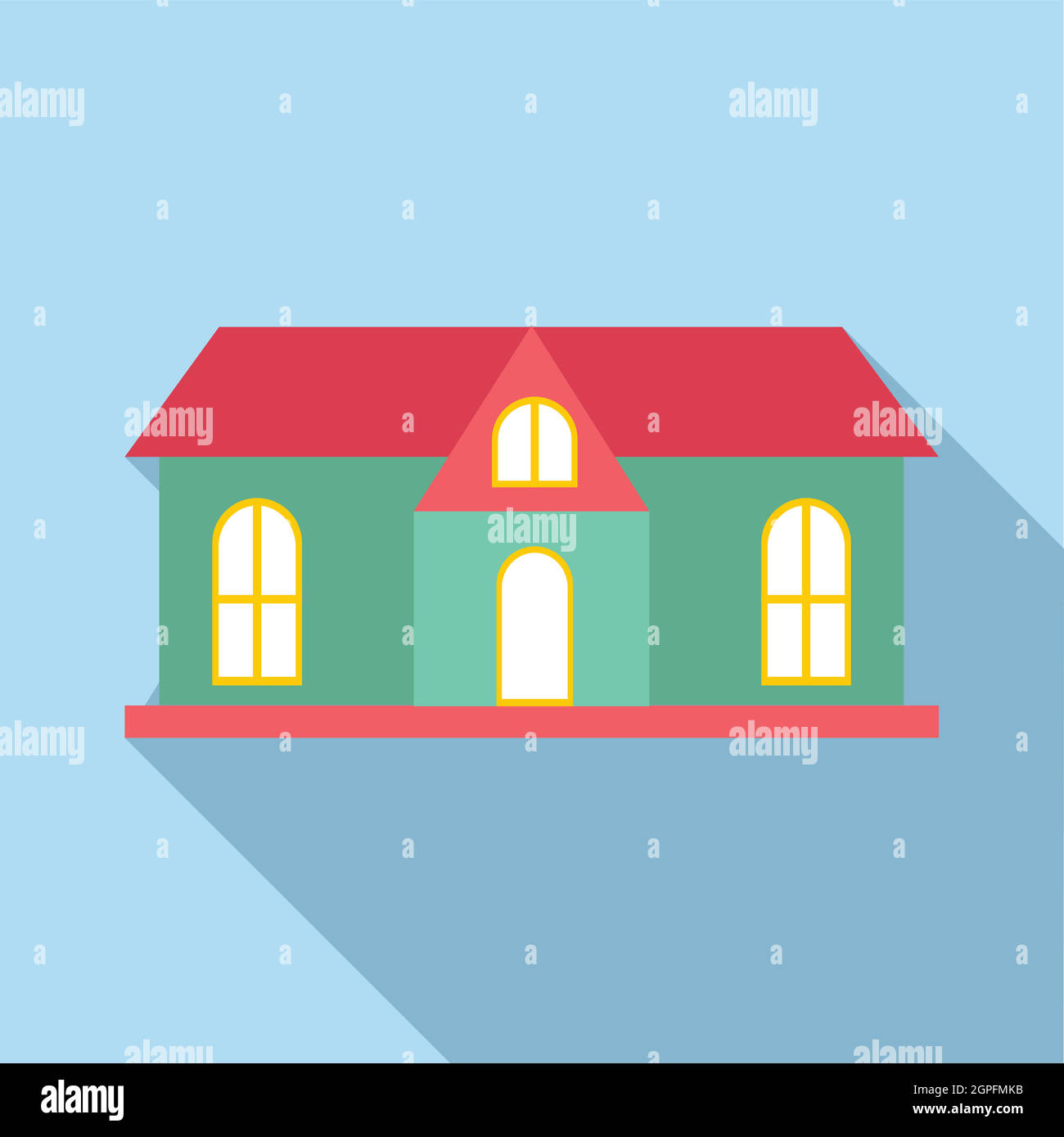 Red brick house front Stock Vector Images - Alamy