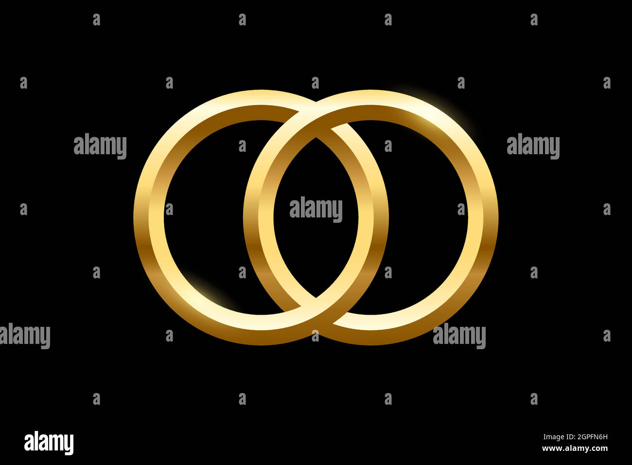 Two gold wedding rings for marriage ceremony vector illustration ...