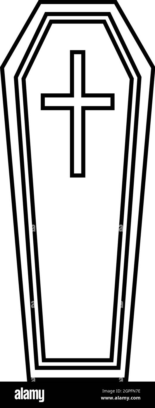 Coffin icon, outline style Stock Vector Image & Art - Alamy