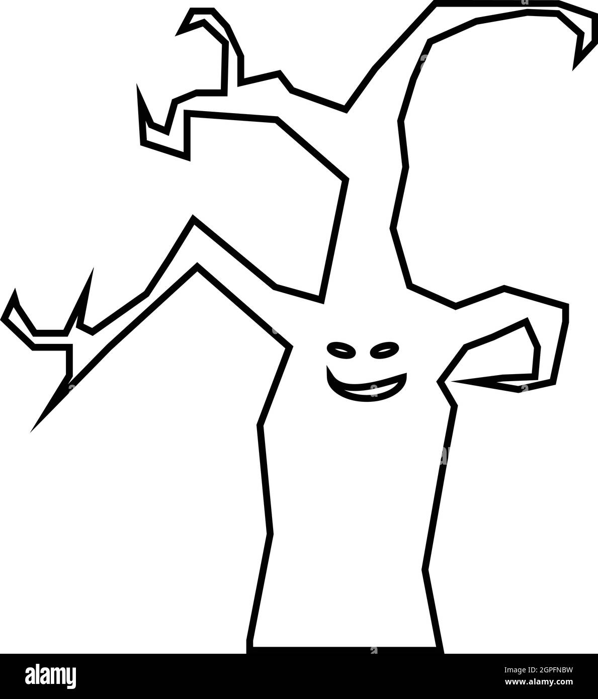 Tree line icon outline Black and White Stock Photos & Images - Alamy