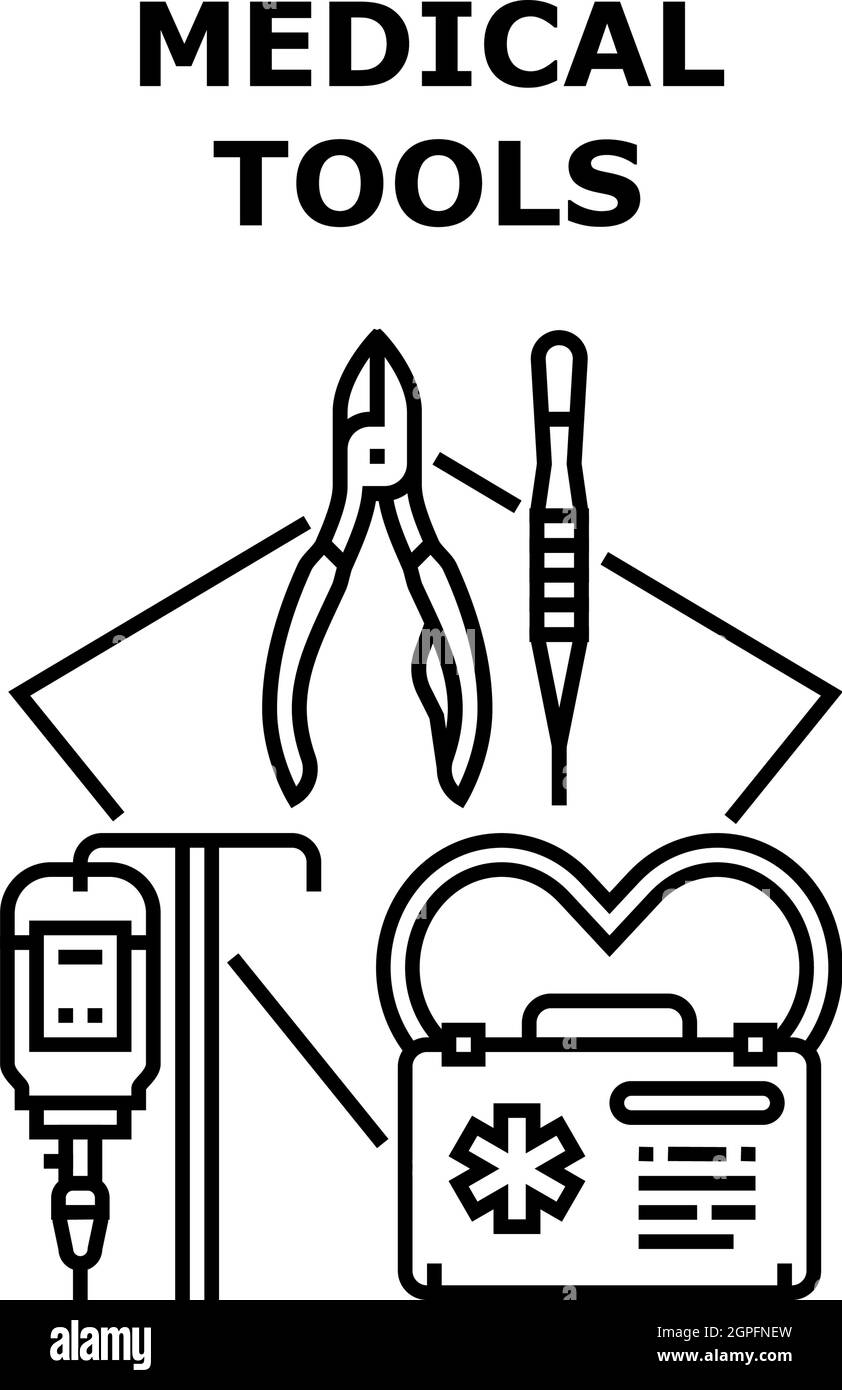 Medical Tools Vector Concept Black Illustration Stock Vector Image ...
