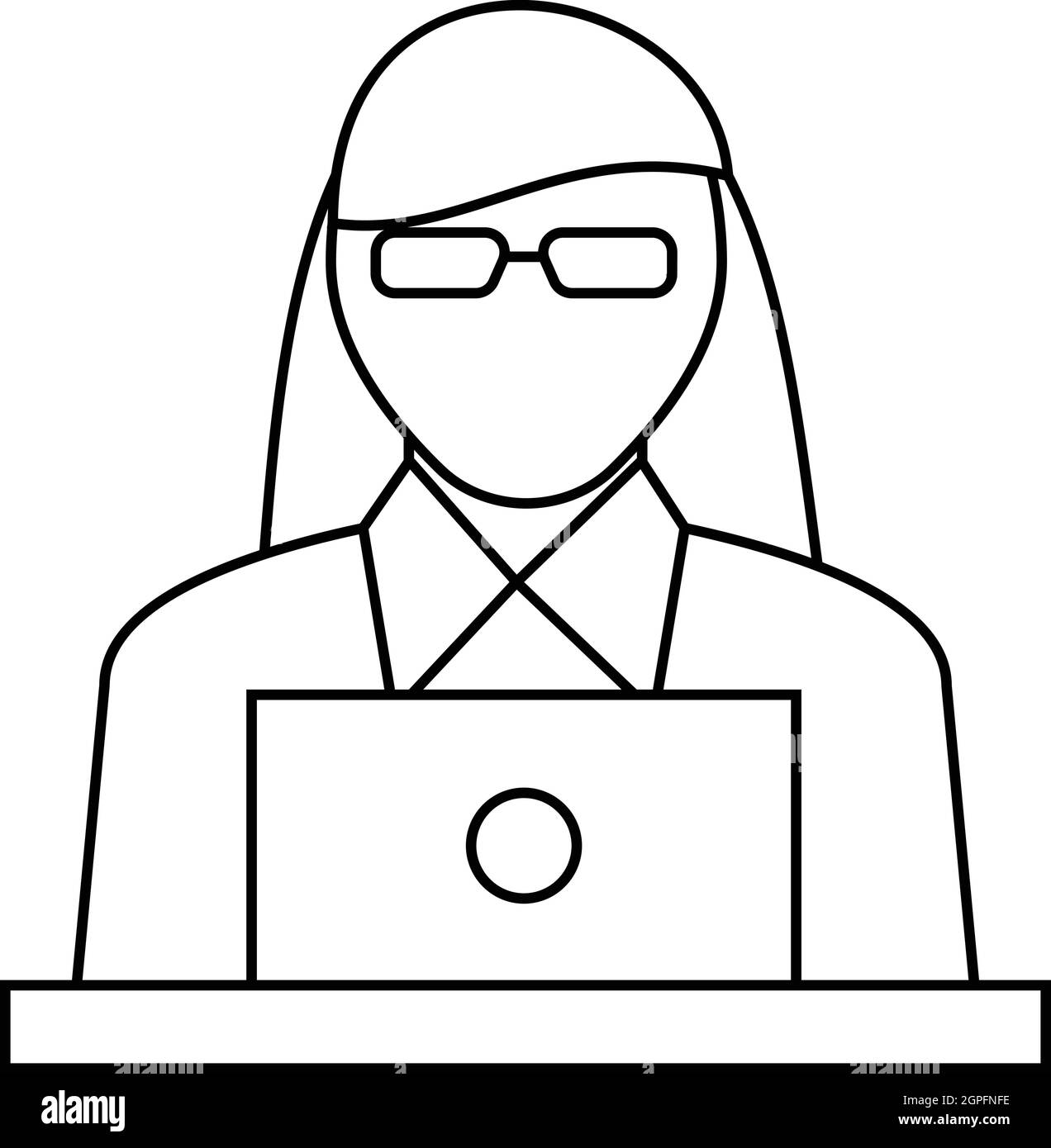 Black female gender symbol line Stock Vector Images - Alamy